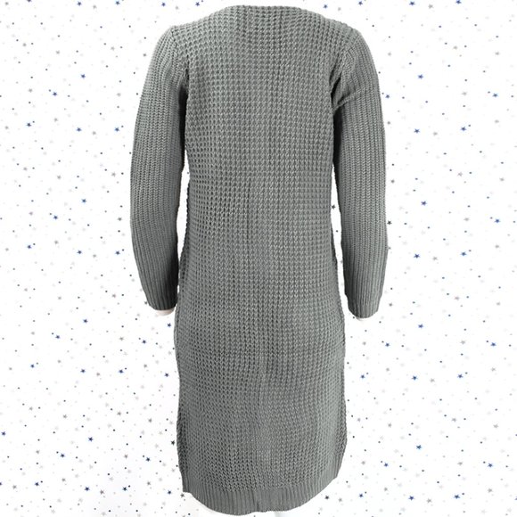 Sweaters | Waffle Knit Duster Long Sweater Cardigan Gray | Poshmark